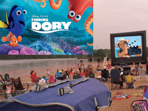 Silver Screen on the Sand at Longview Lake Beach - Kansas City on the Cheap